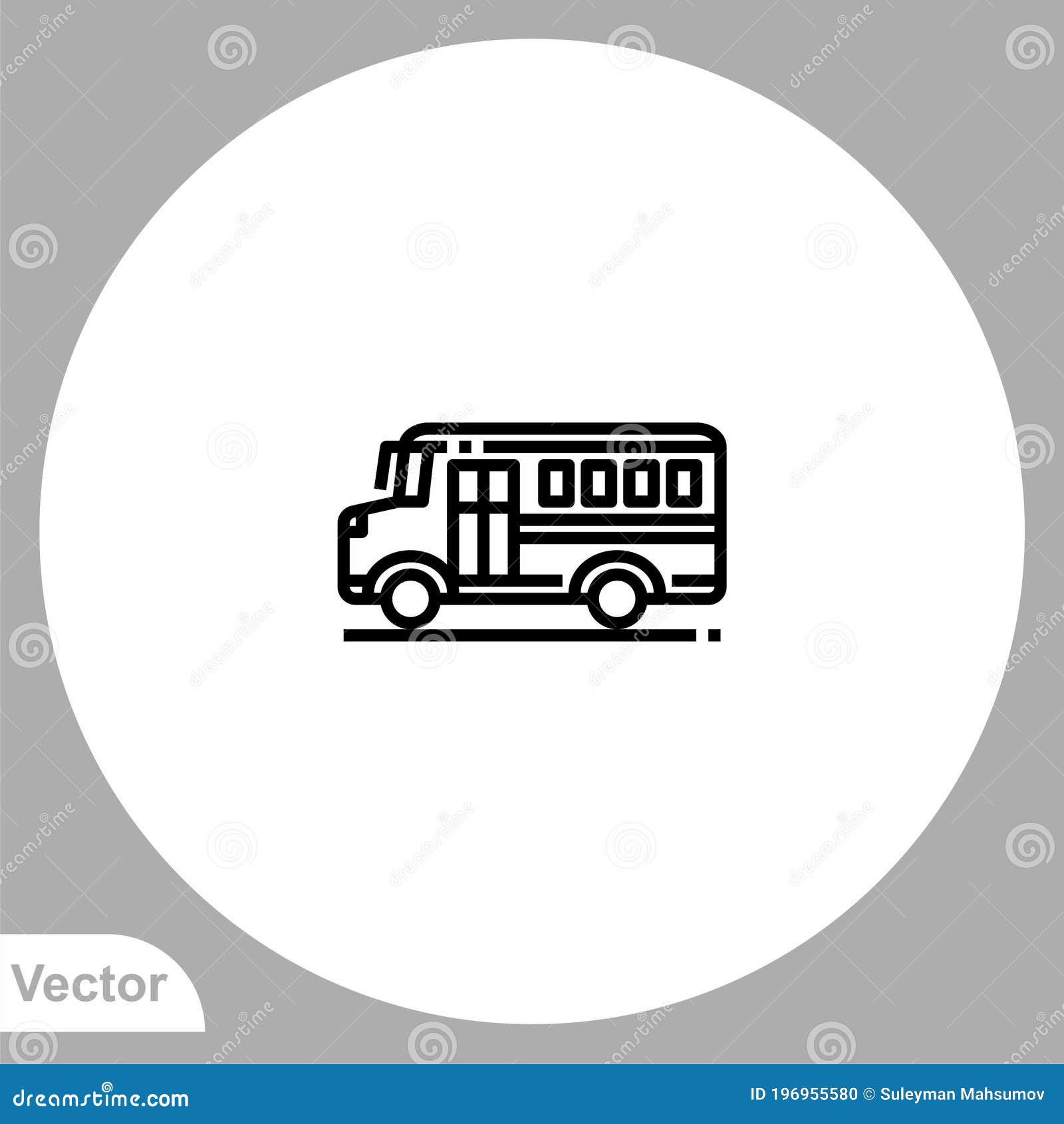 School Bus Vector Icon Sign Symbol Stock Vector - Illustration of ...