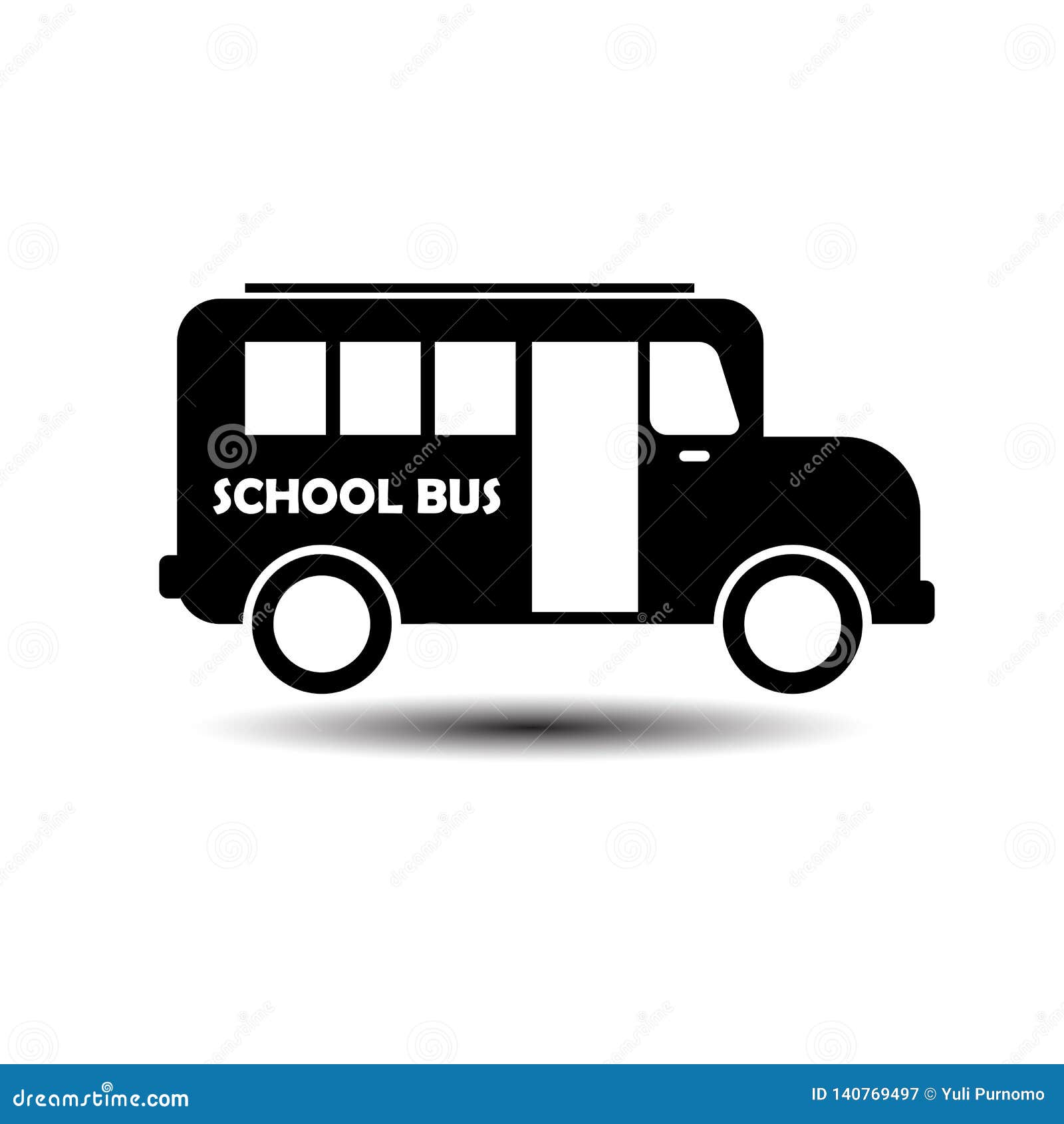 School Bus Vector Icon on White Background Stock Illustration ...