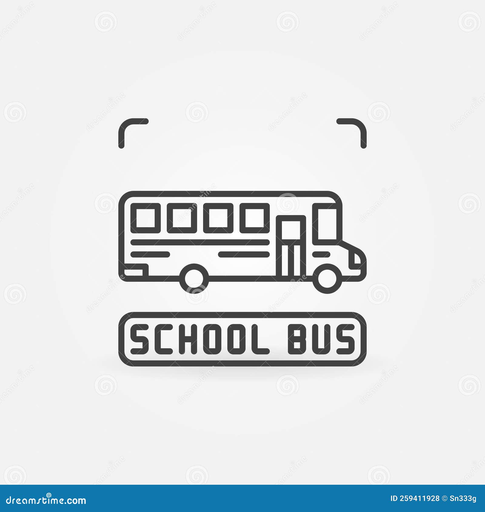 School Bus Vector Thin Line Transportation Concept Icon Stock Vector ...