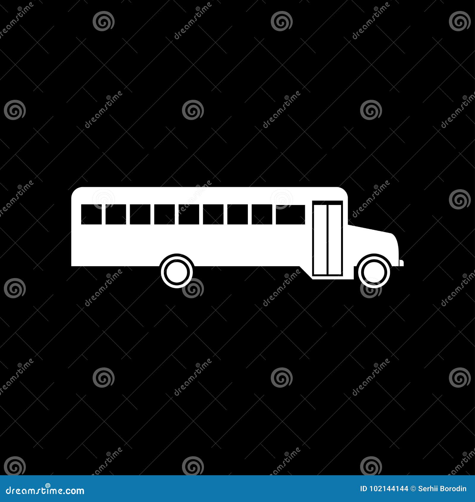 School Bus it is White Icon . Stock Vector - Illustration of stop ...