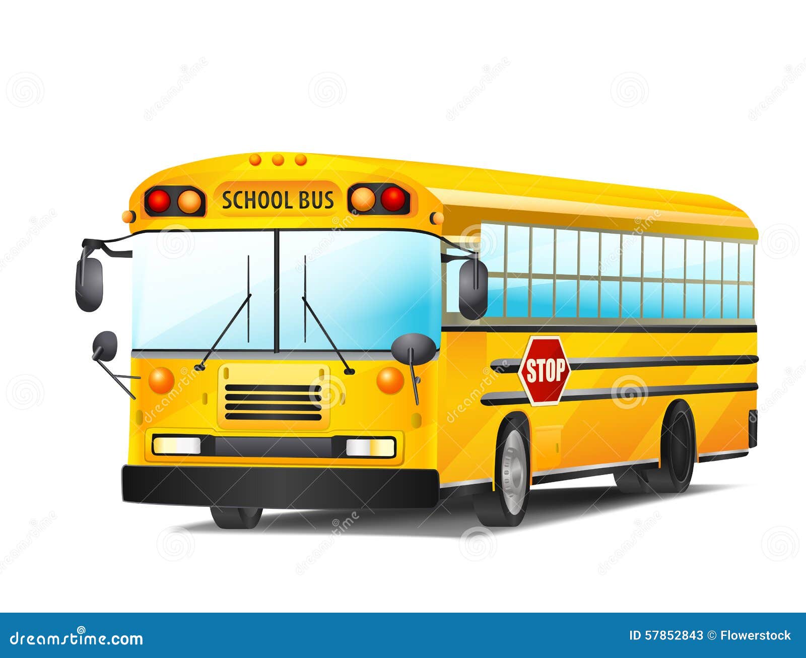 School Bus on White. Vector Stock Vector - Illustration of process ...