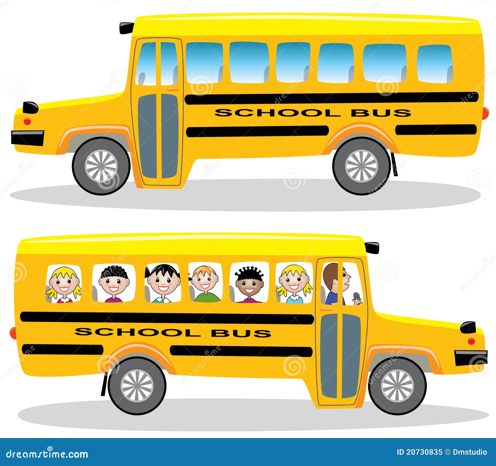 School buses stock vector. Illustration of drawing, education - 20730835