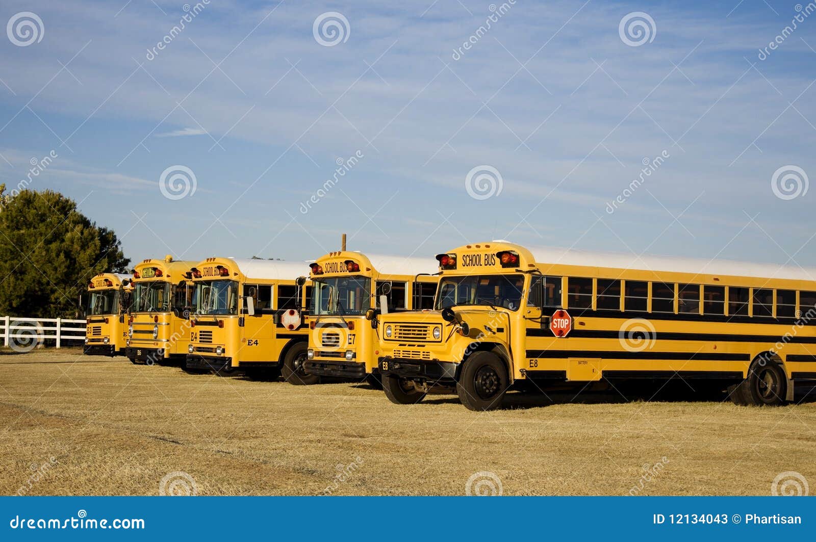 School Buses Parked Outside School Stock Image - Image of high, safe ...
