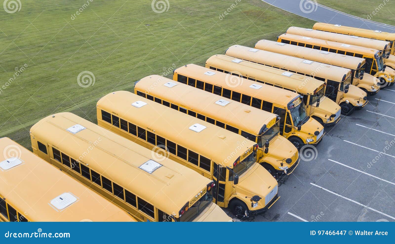 School Busses Parked at School Stock Image - Image of public, passenger ...