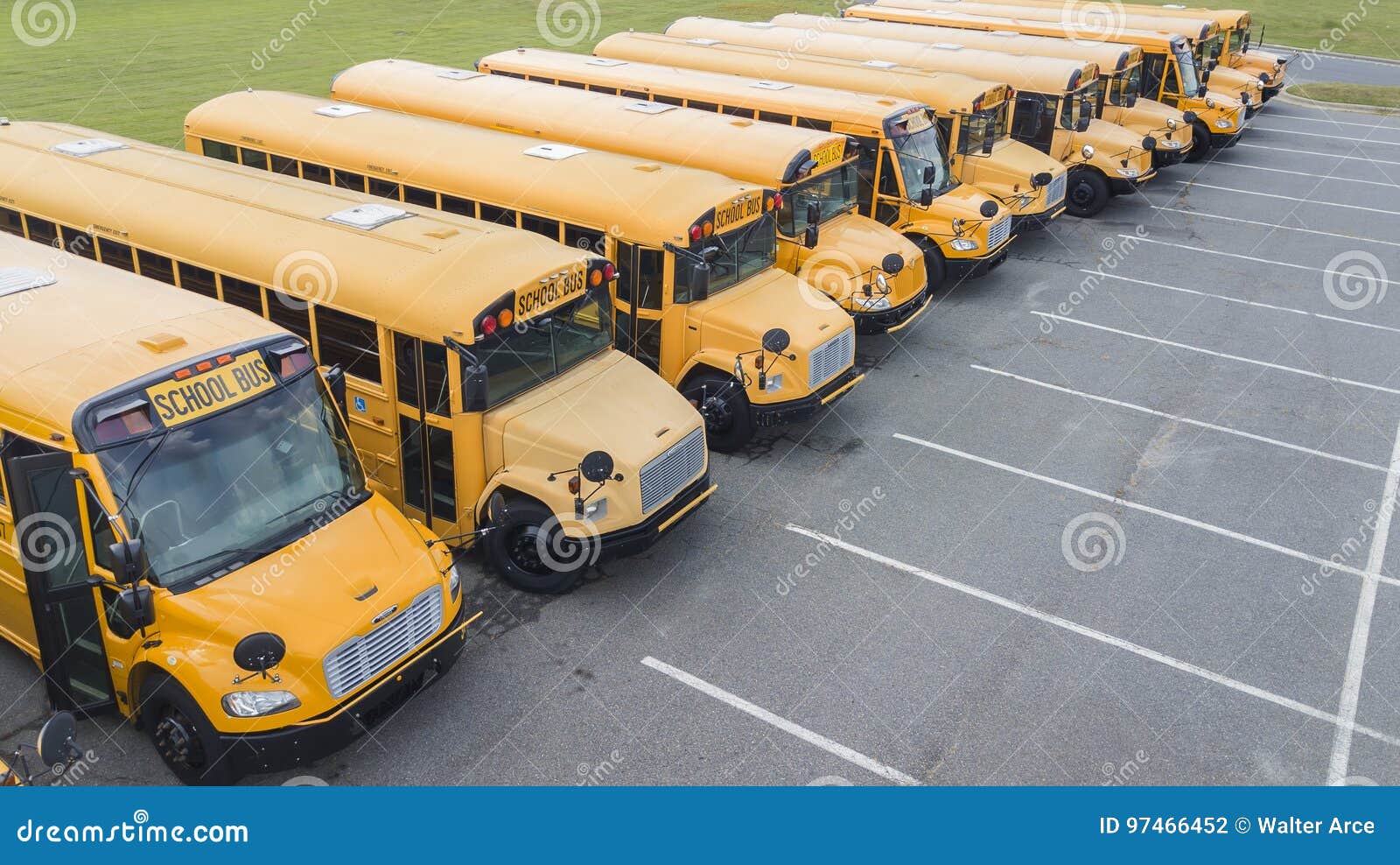 School Busses Parked at School Stock Photo - Image of childhood, middle ...