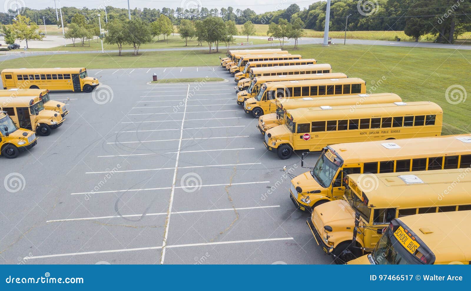 School Busses Parked at School Stock Image - Image of fleet, mass: 97466517