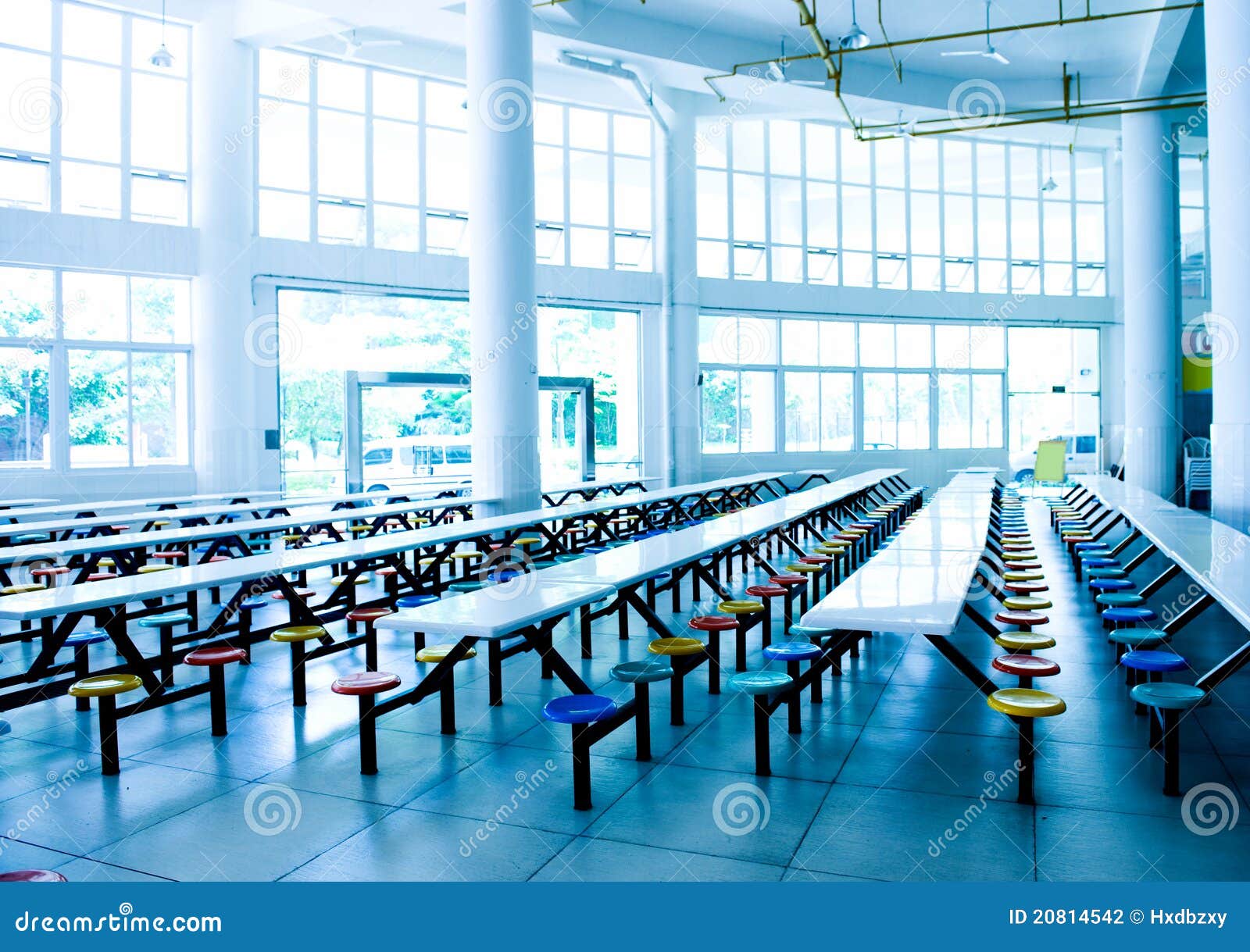 School cafeteria stock photo. Image of door, chair, pillar - 20814542