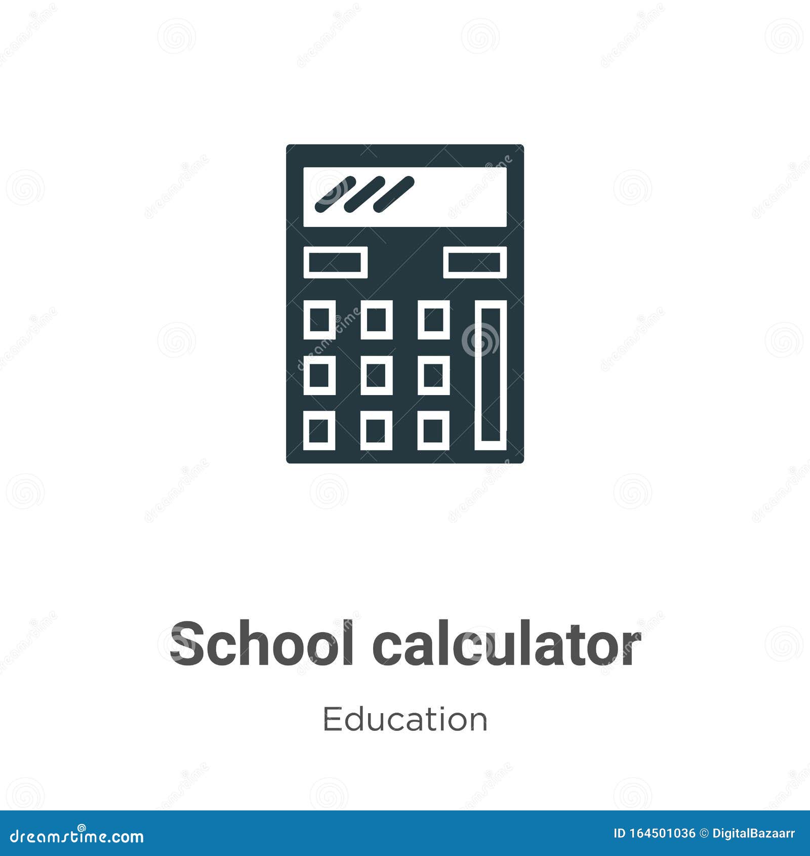 School Calculator Vector Icon on White Background. Flat Vector School ...