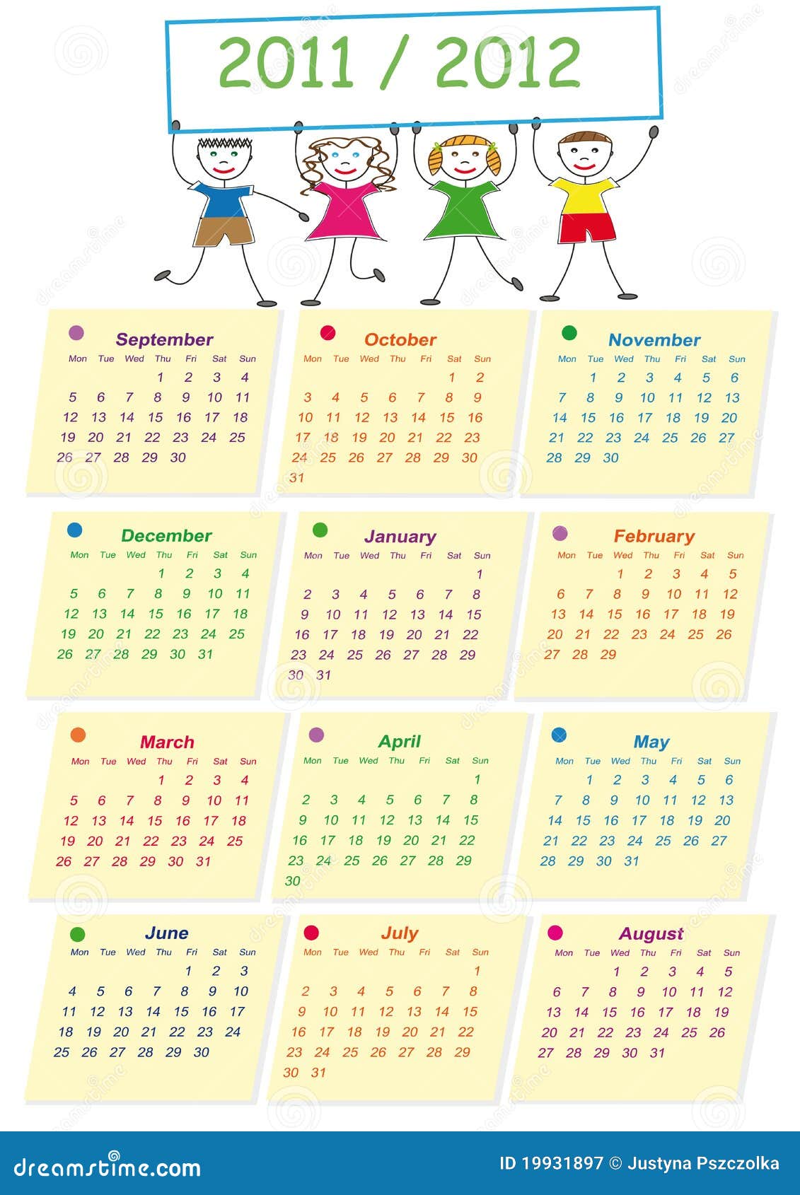 School calendar stock vector. Illustration of december - 19931897
