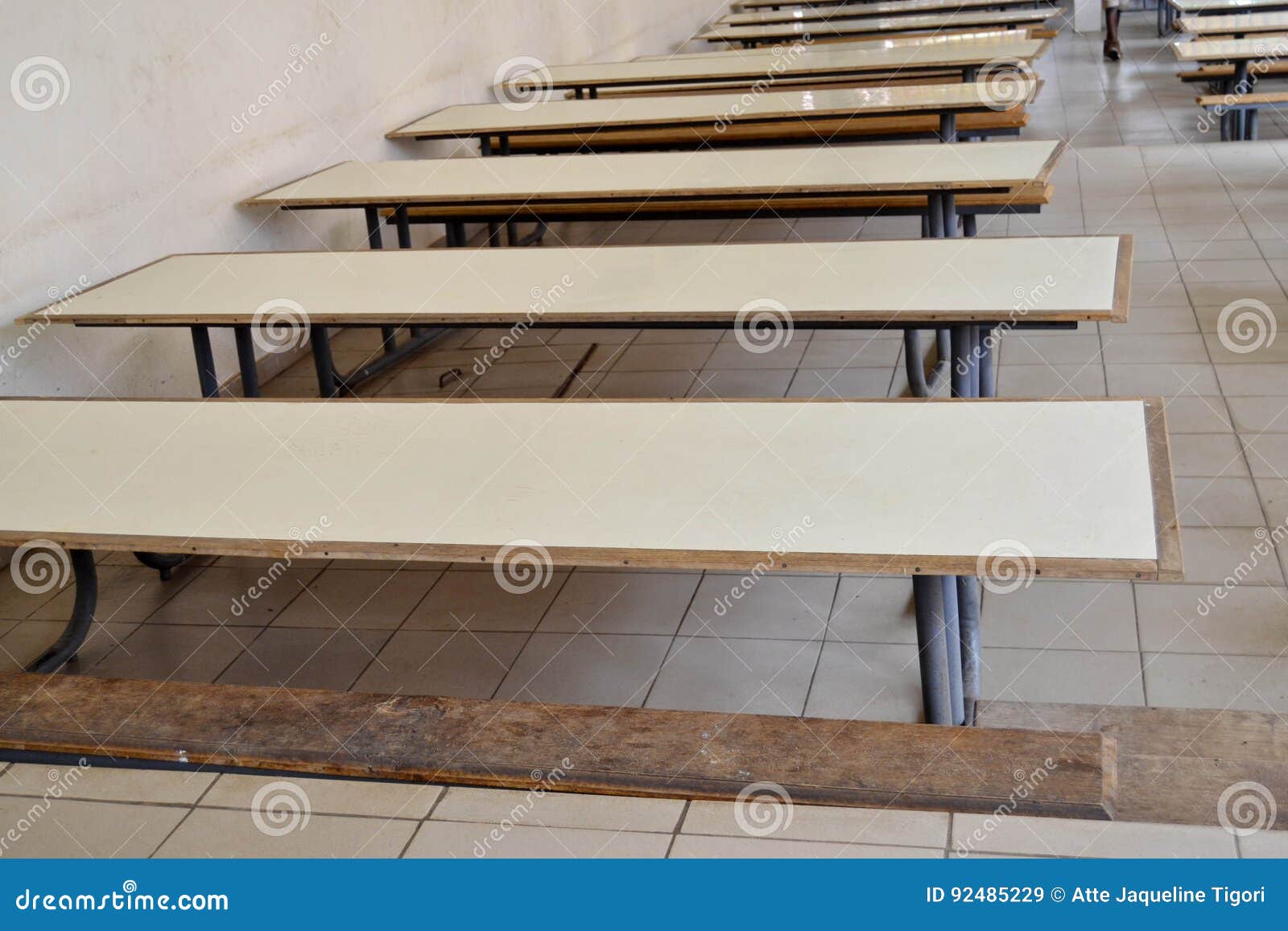 SCHOOL CANTINE TABLE stock image. Image of cantine, constituted - 92485229