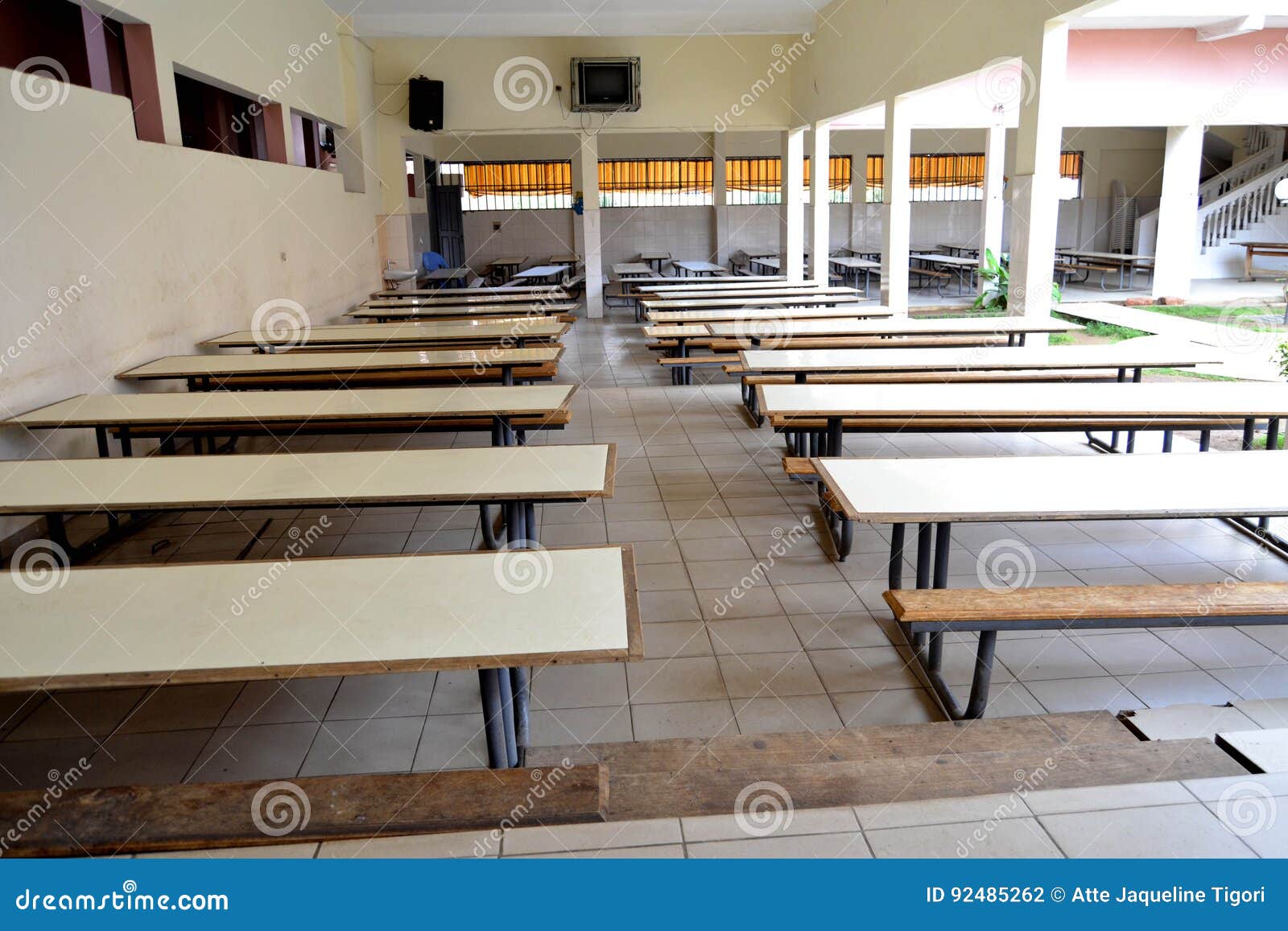 SCHOOL CANTINE TABLE stock photo. Image of school, tables - 92485262