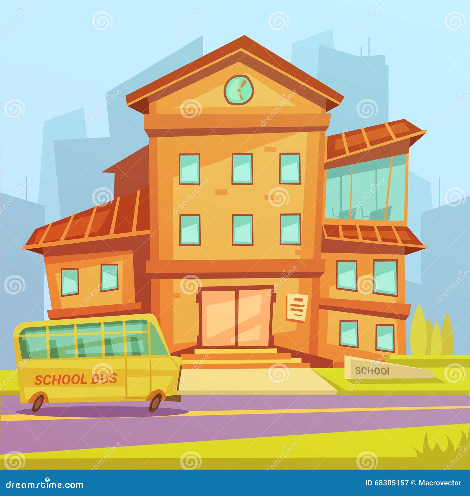 School Cartoon Background | CartoonDealer.com #68305157