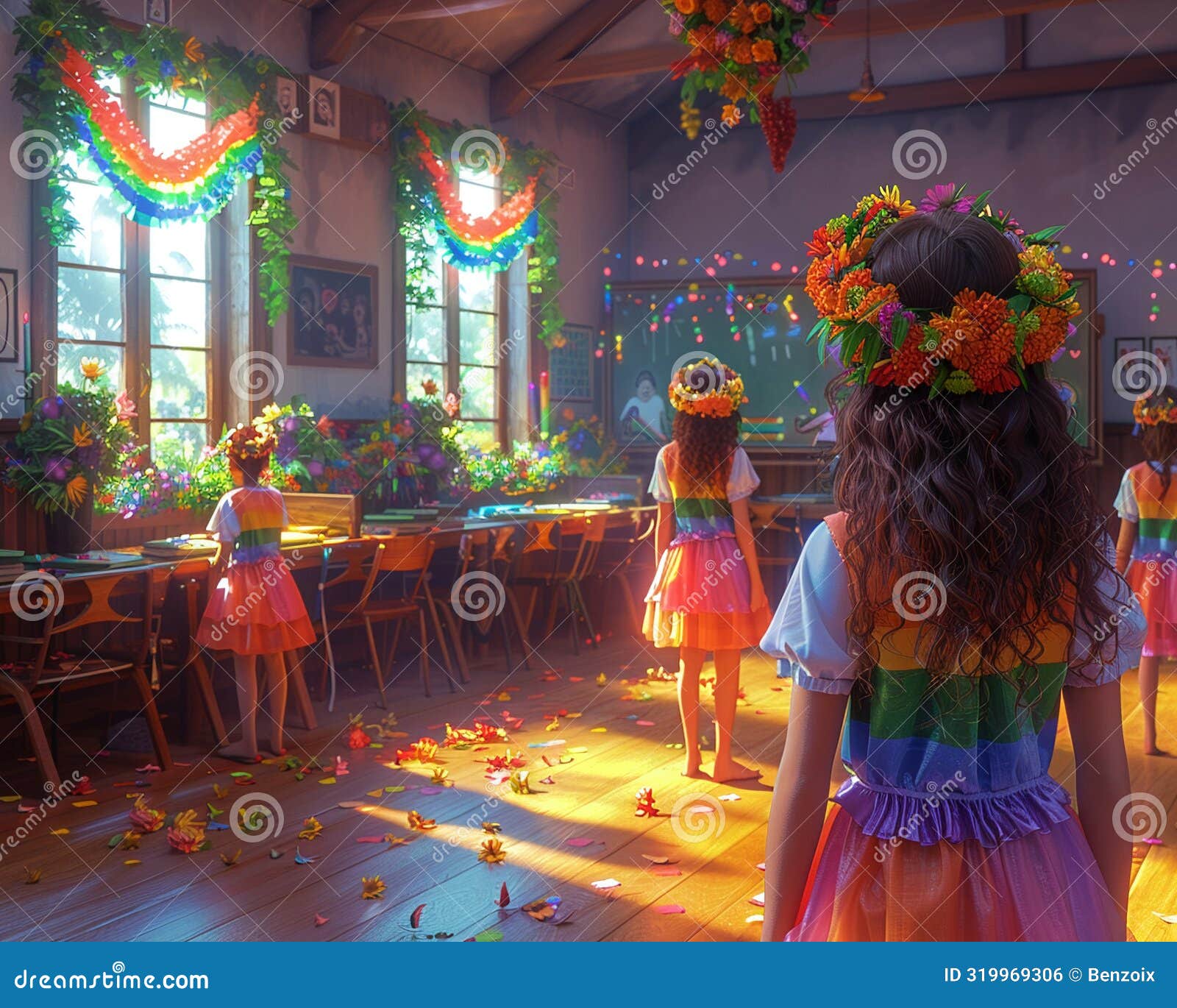 A School Celebrating Pride with Students in Rainbow-themed Outfits and ...