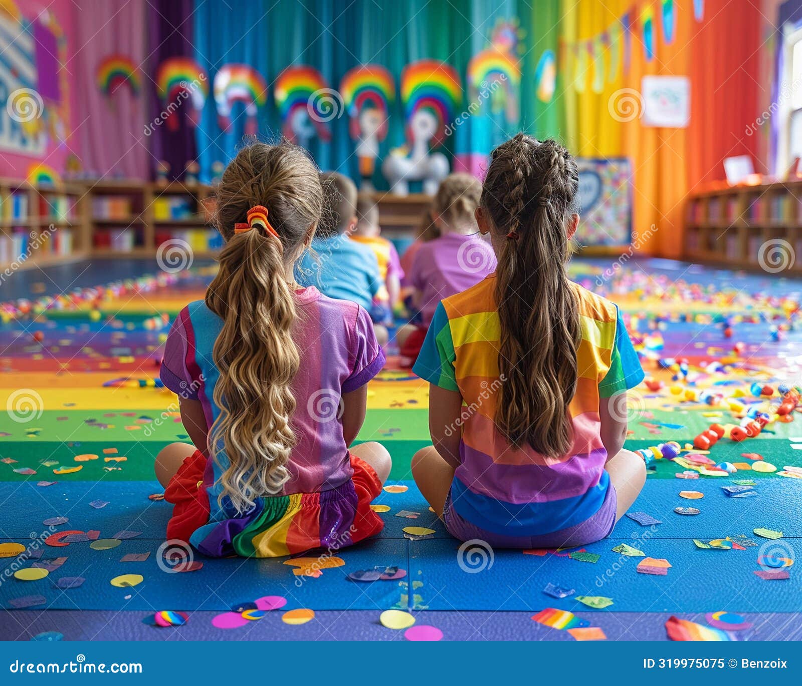A School Celebrating Pride with Students in Rainbow-themed Outfits and ...