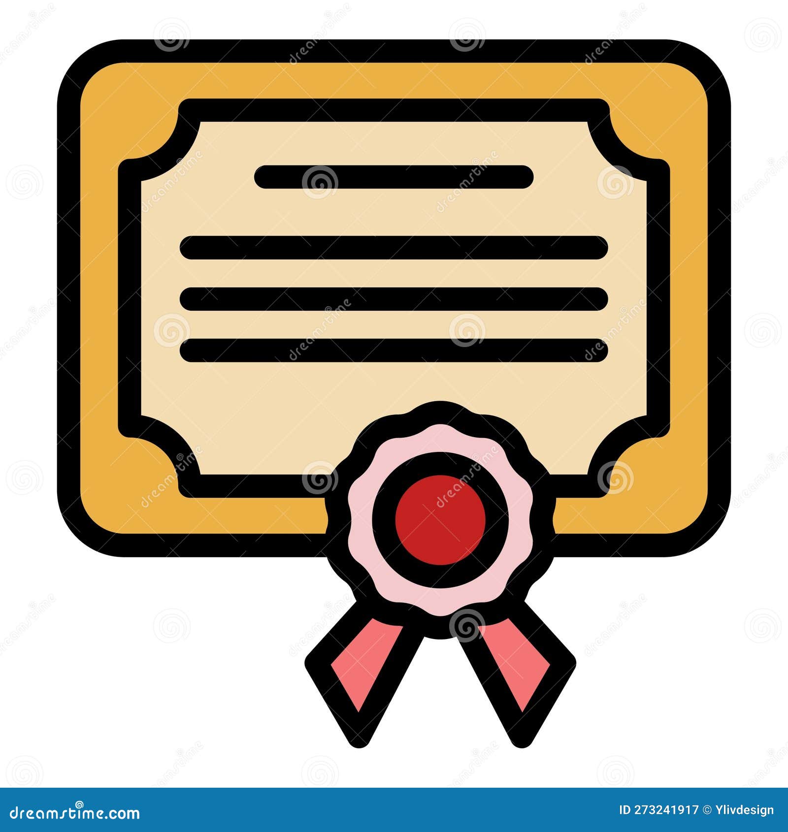 School Certificate Icon Vector Flat Stock Illustration - Illustration ...