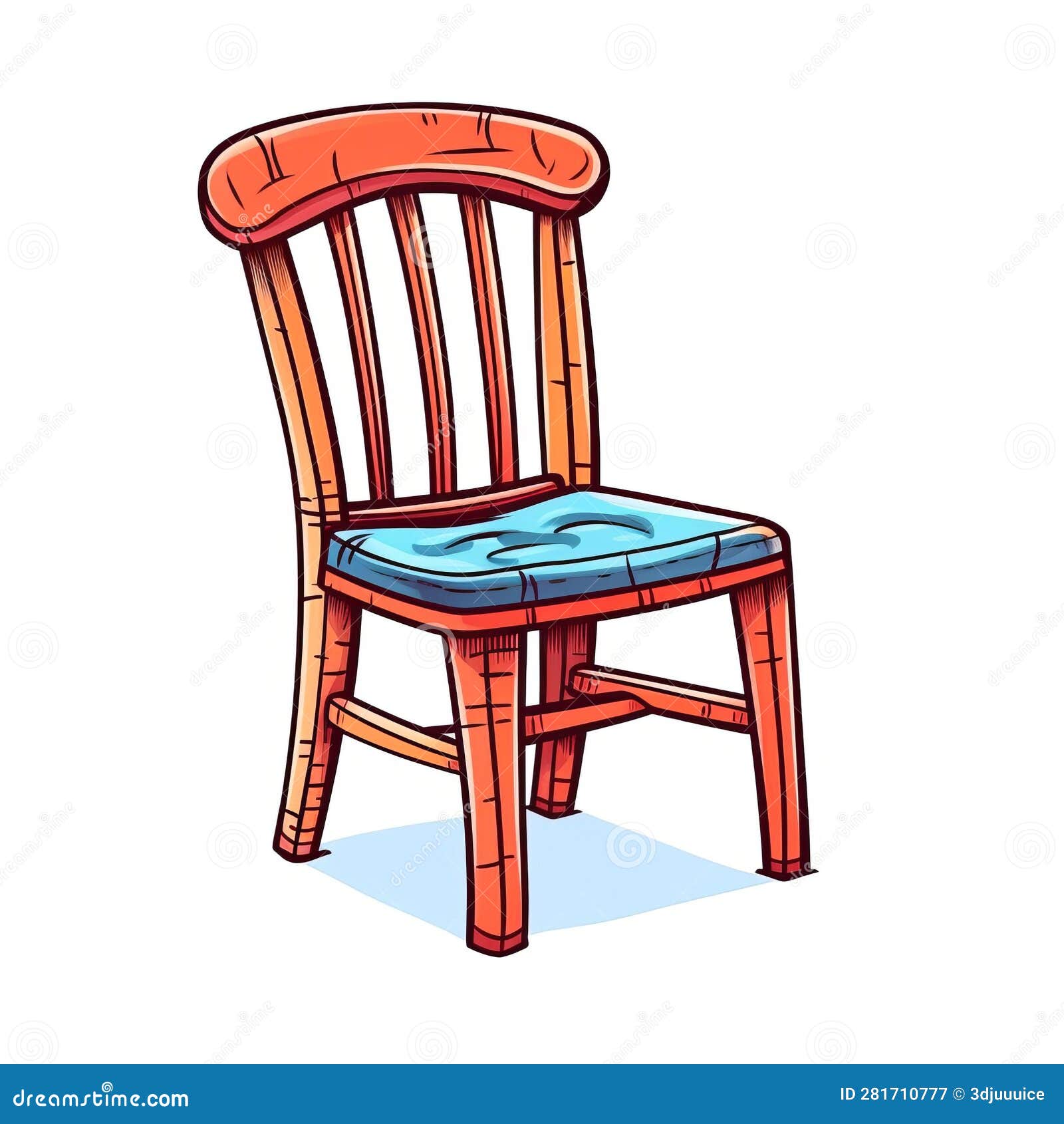School Chair Education Tool Cartoon Square Illustration. Stock ...