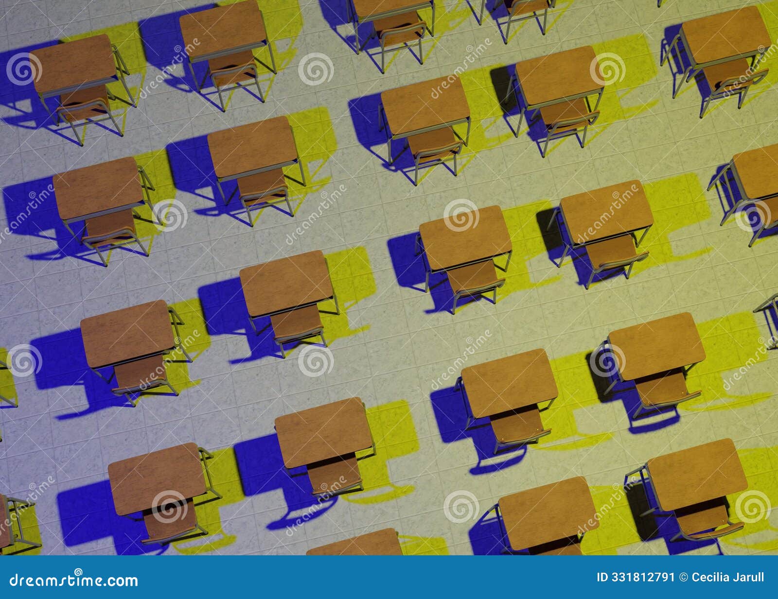 School Chairs for Backgrounds in Colors Stock Illustration ...