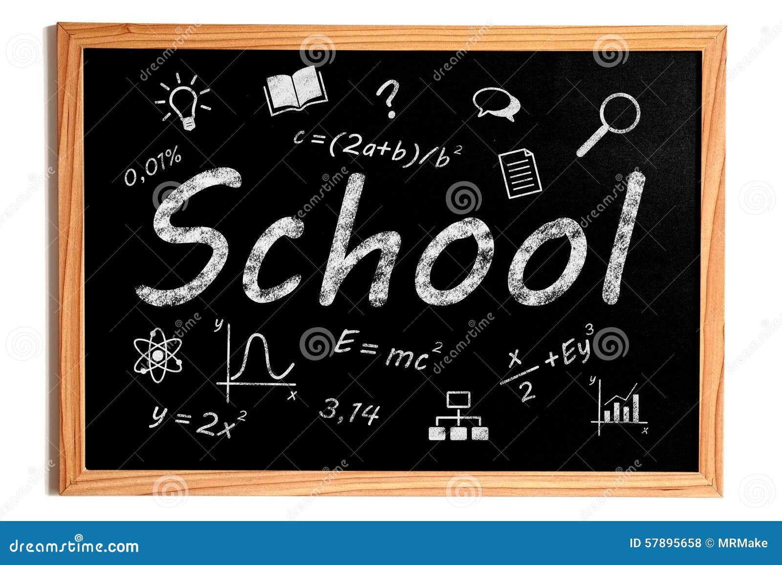 School Chalkboard stock illustration. Illustration of magnifying - 57895658