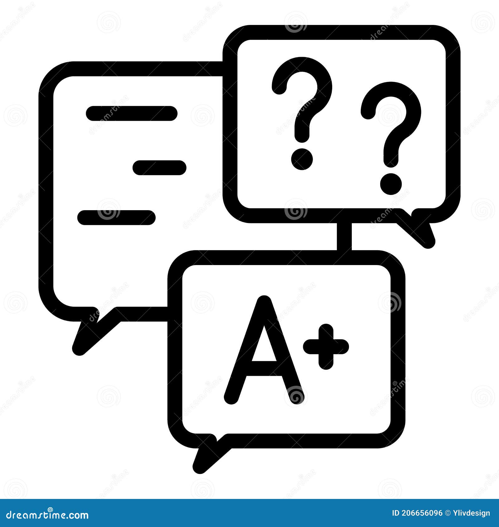 School Chat Icon, Outline Style Stock Illustration - Illustration of ...
