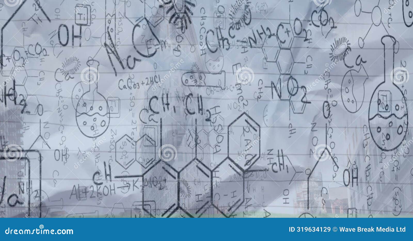 School Chemistry Notes Covering Entire Board, Displaying Complex ...