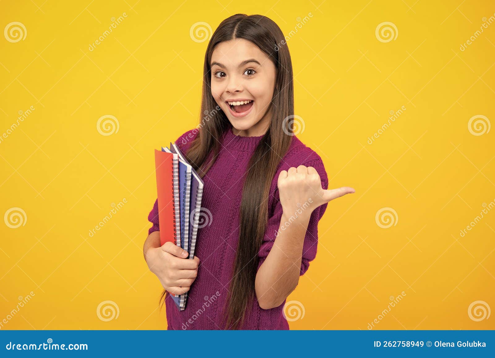 School Child with Book. Learning and Education. Stock Image - Image of ...