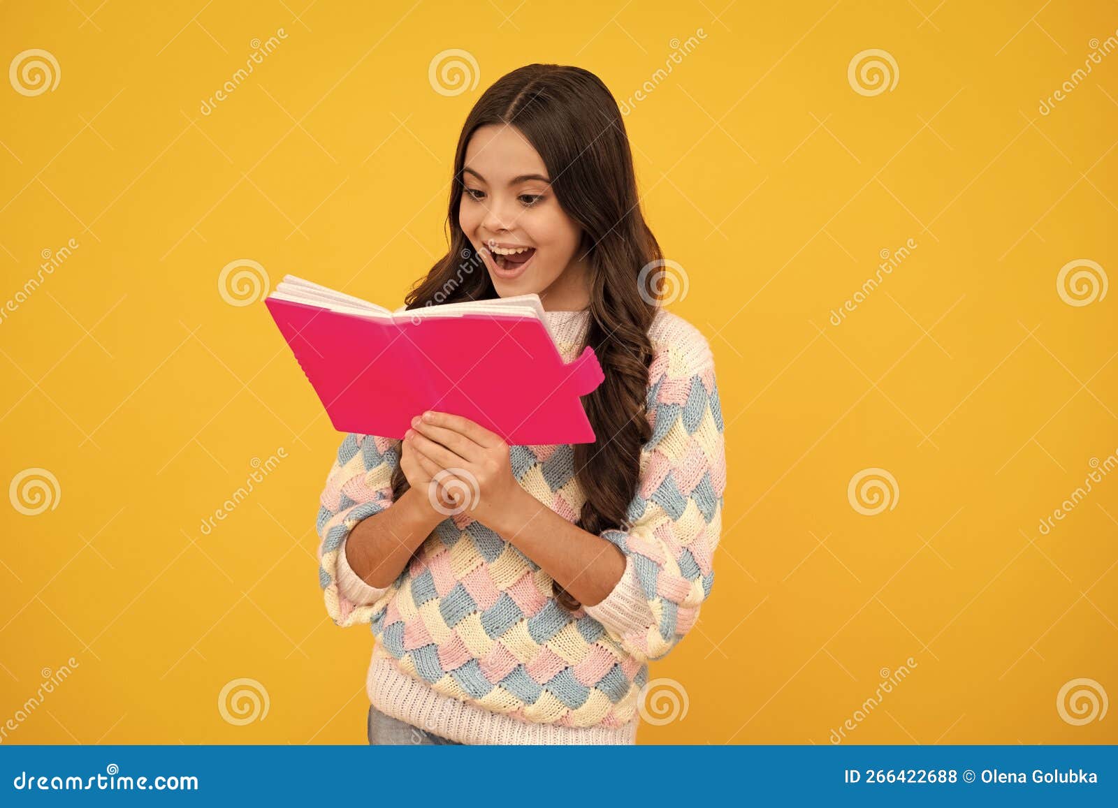 School Child with Book. Learning and Education. Stock Photo - Image of ...