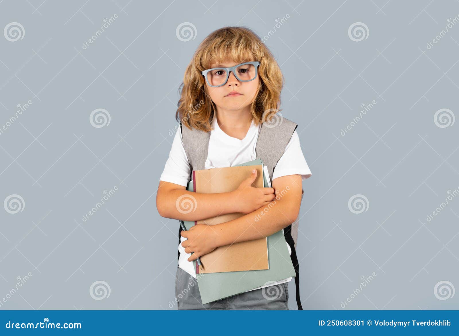 School Child on Isolated Background. Kids Education, Learning Studying ...