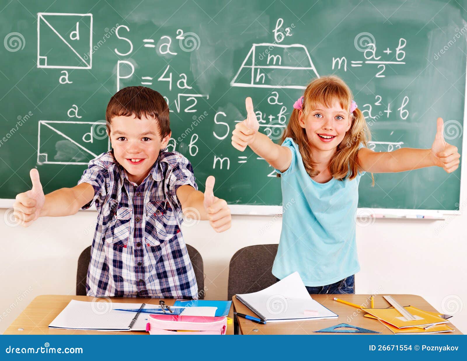 School Child Sitting in Classroom. Stock Photo - Image of grade, school ...