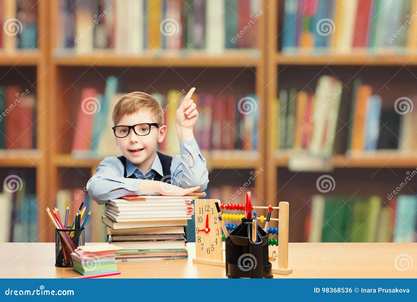 School Child Student Pointing Up, Kid Boy Classroom Education Stock ...