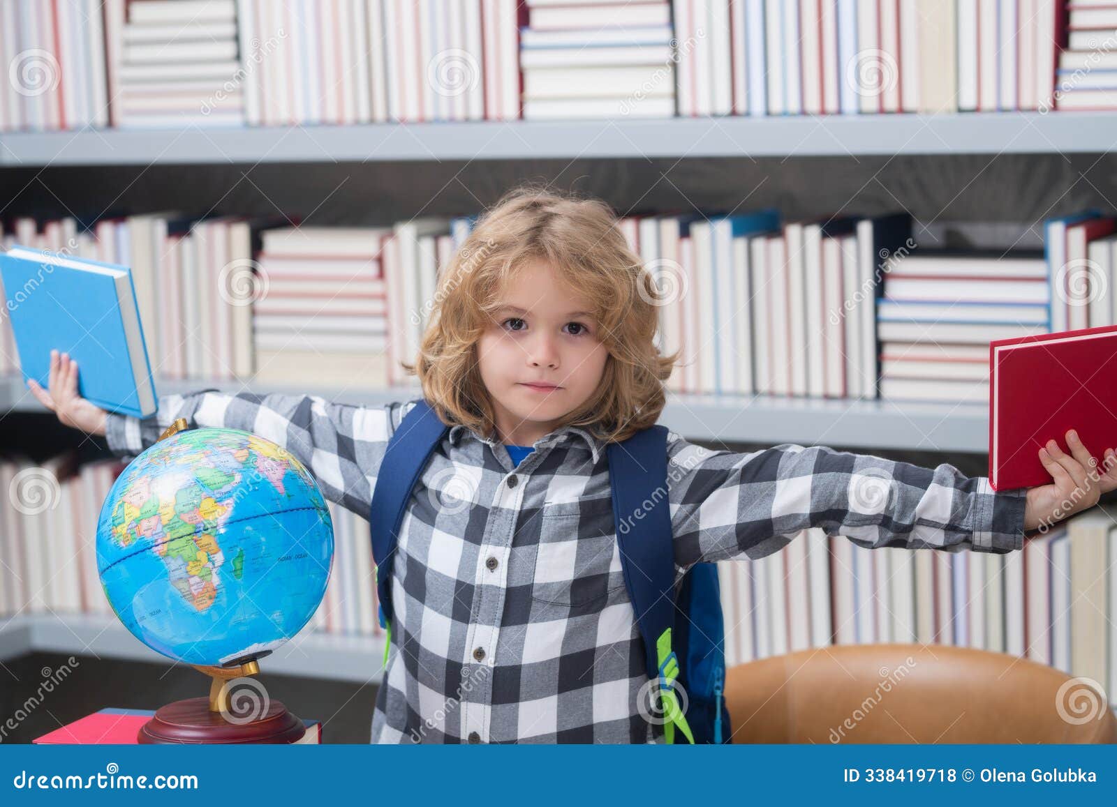 School Child Studying in Classroom at Elementary School. Kid Studying ...