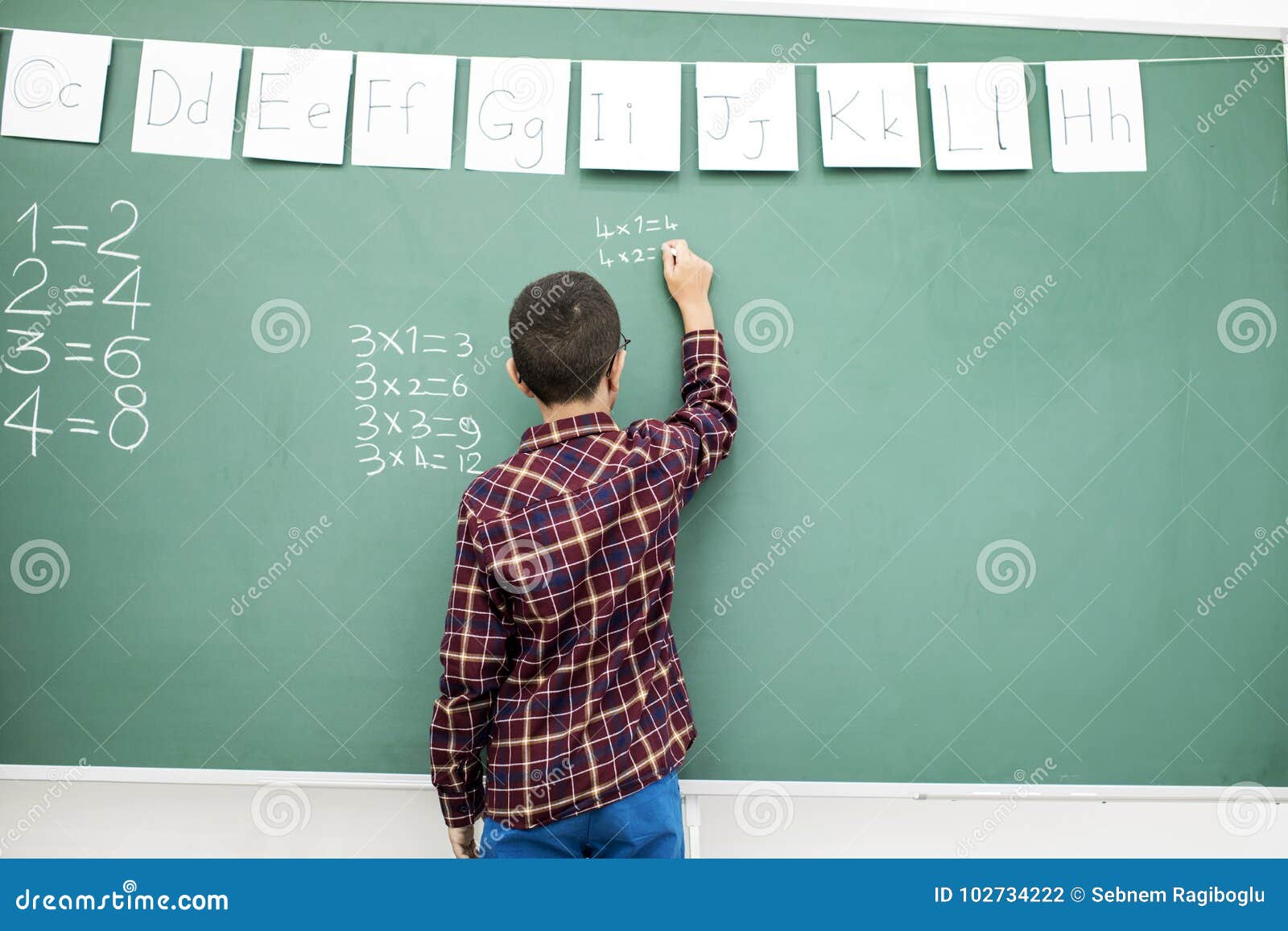 School Child Writing Blackboard Stock Photo - Image of chalkboard, kids ...