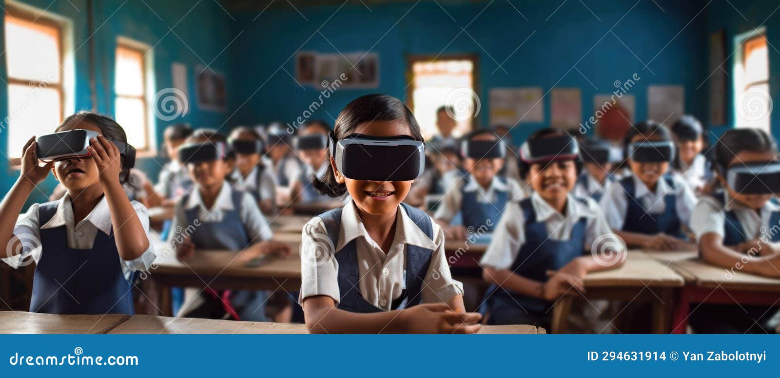 School Children Actively Participate in Classroom Lesson Using ...