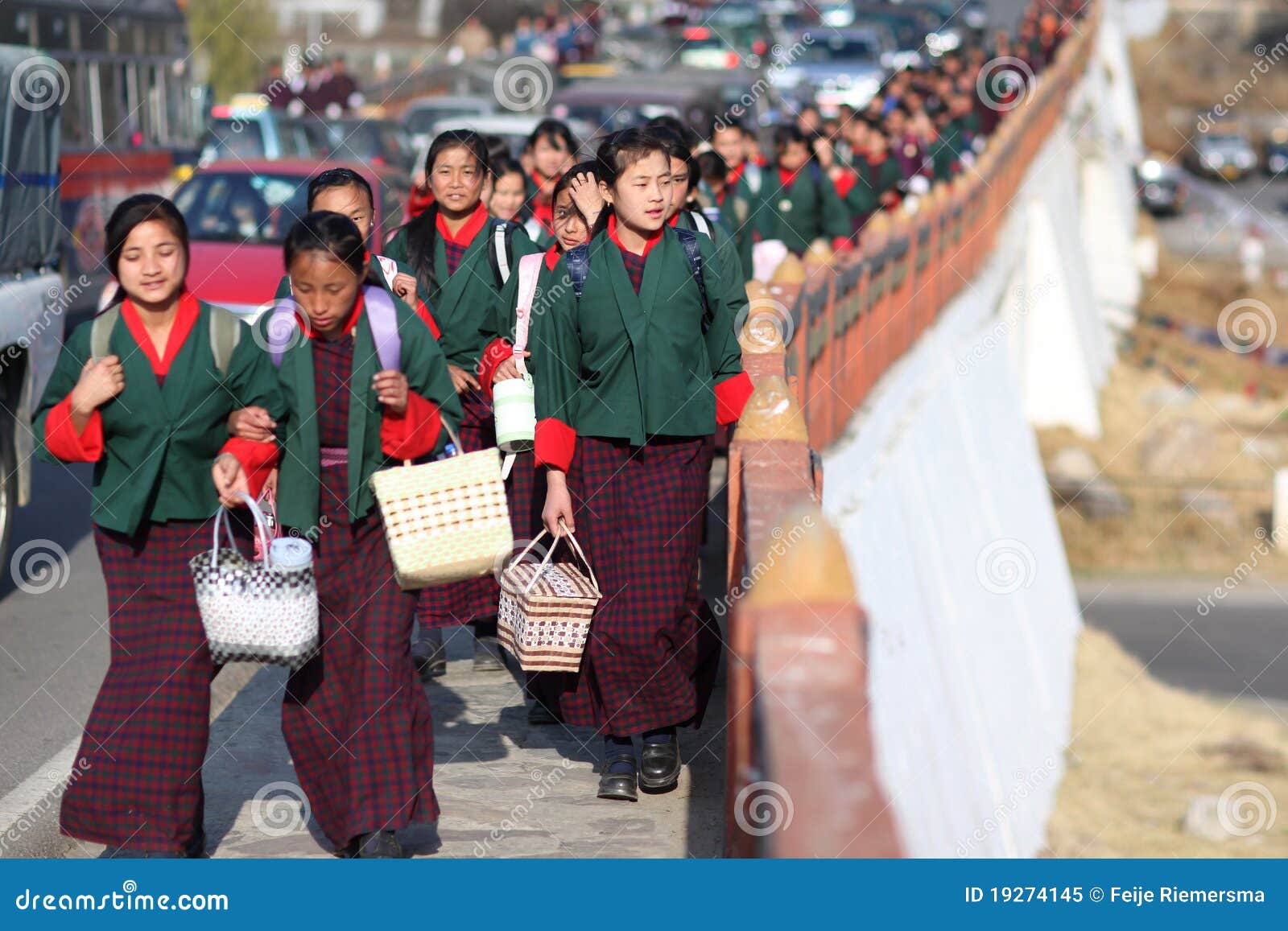 School children, Bhutan editorial image. Image of girls - 19274145