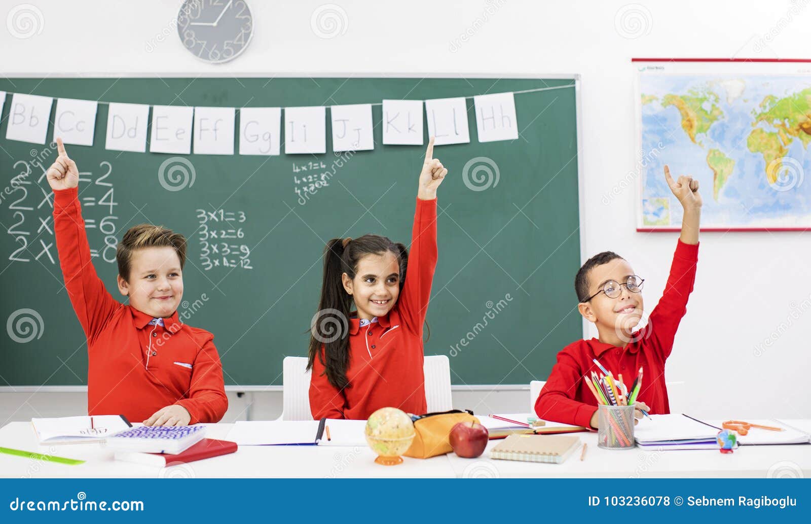 School Children in Classroom Stock Photo - Image of college, children ...