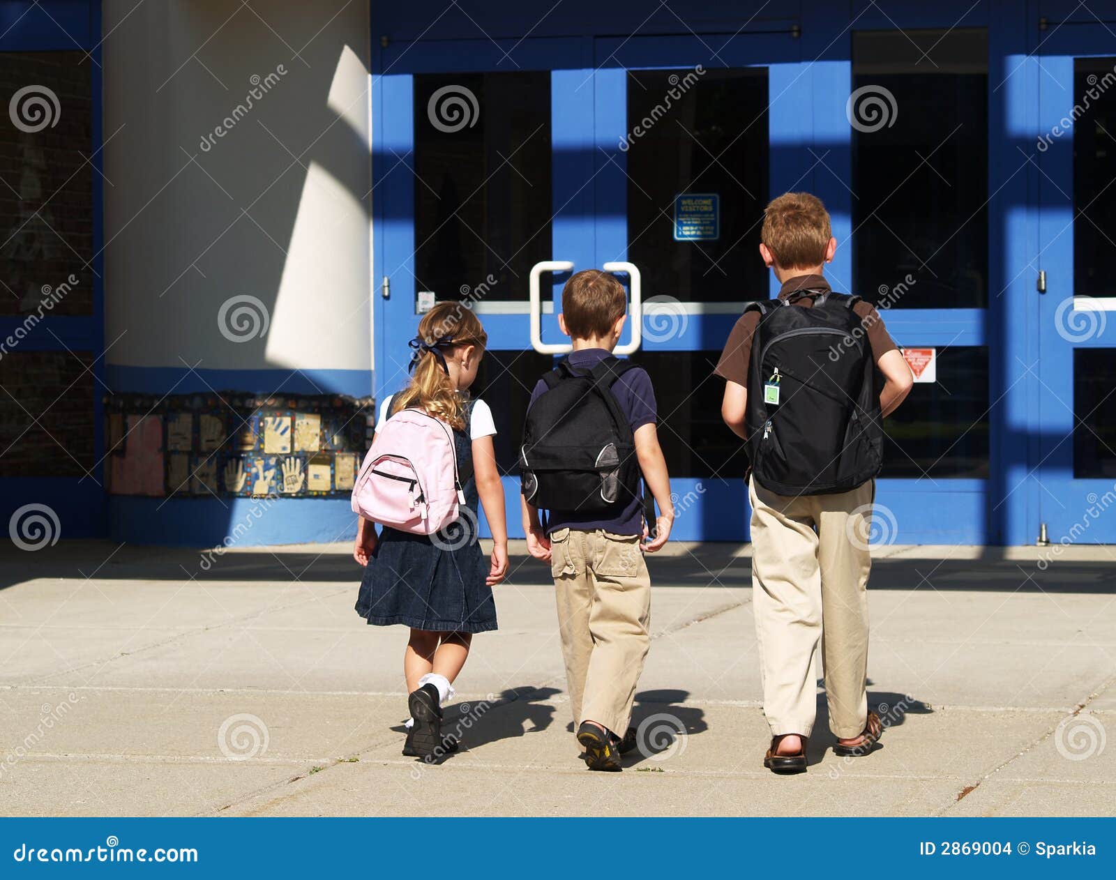 School children going in stock photo. Image of doors, academic - 2869004