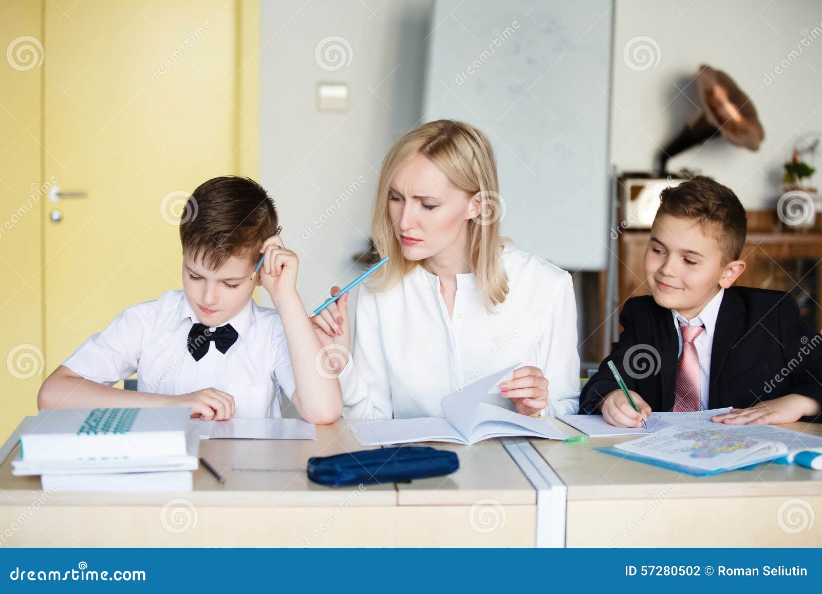 School. Children Learn in School. Training Students Stock Photo - Image ...
