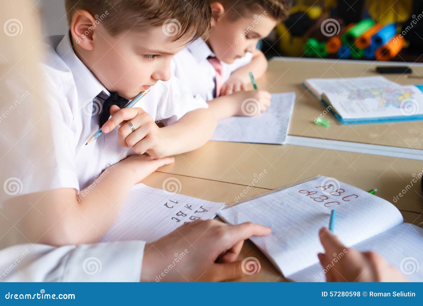 School. Children Learn in School. Training Students Stock Photo - Image ...