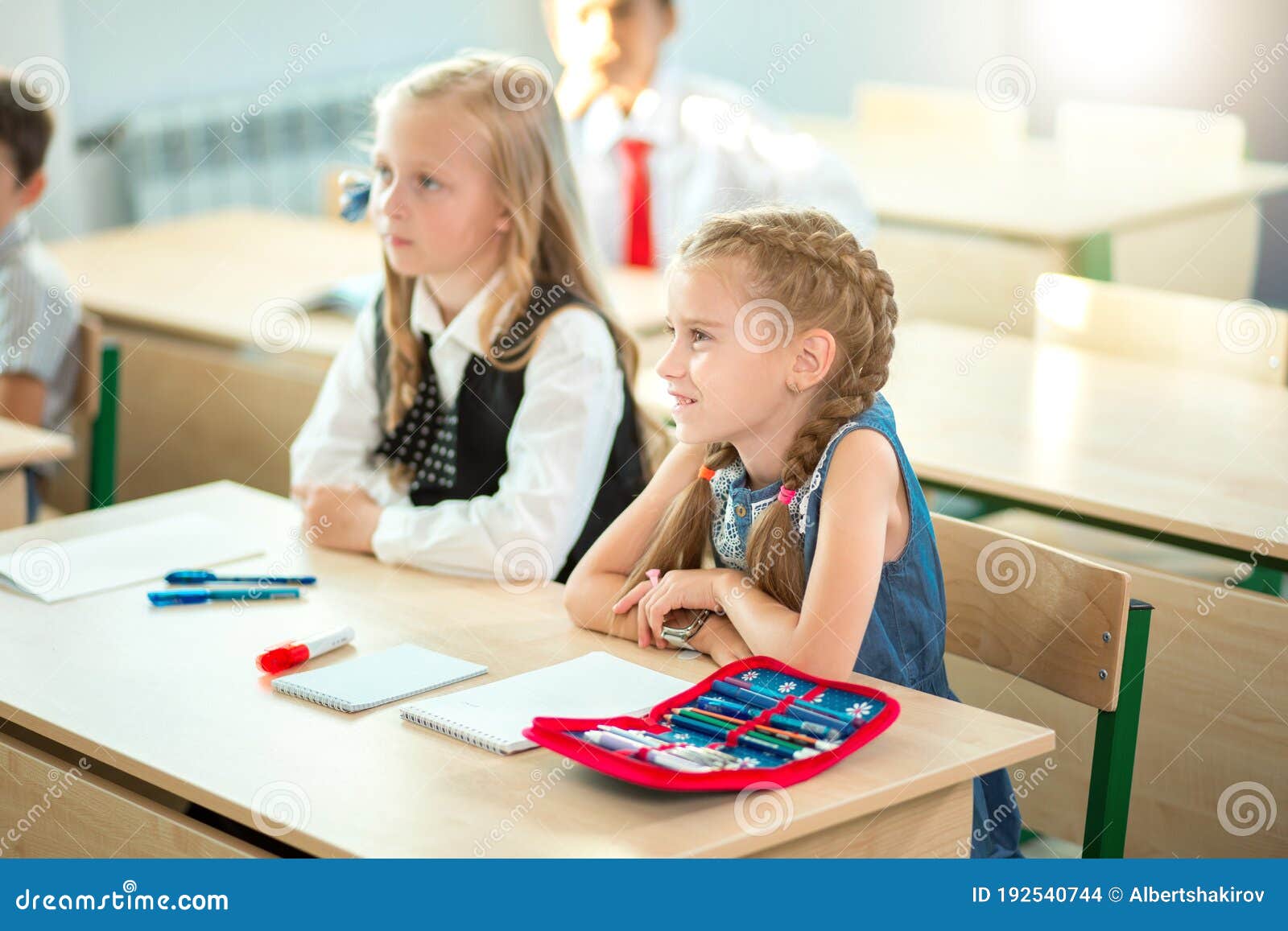 School Children Participating Actively in Class. Education, Learning ...