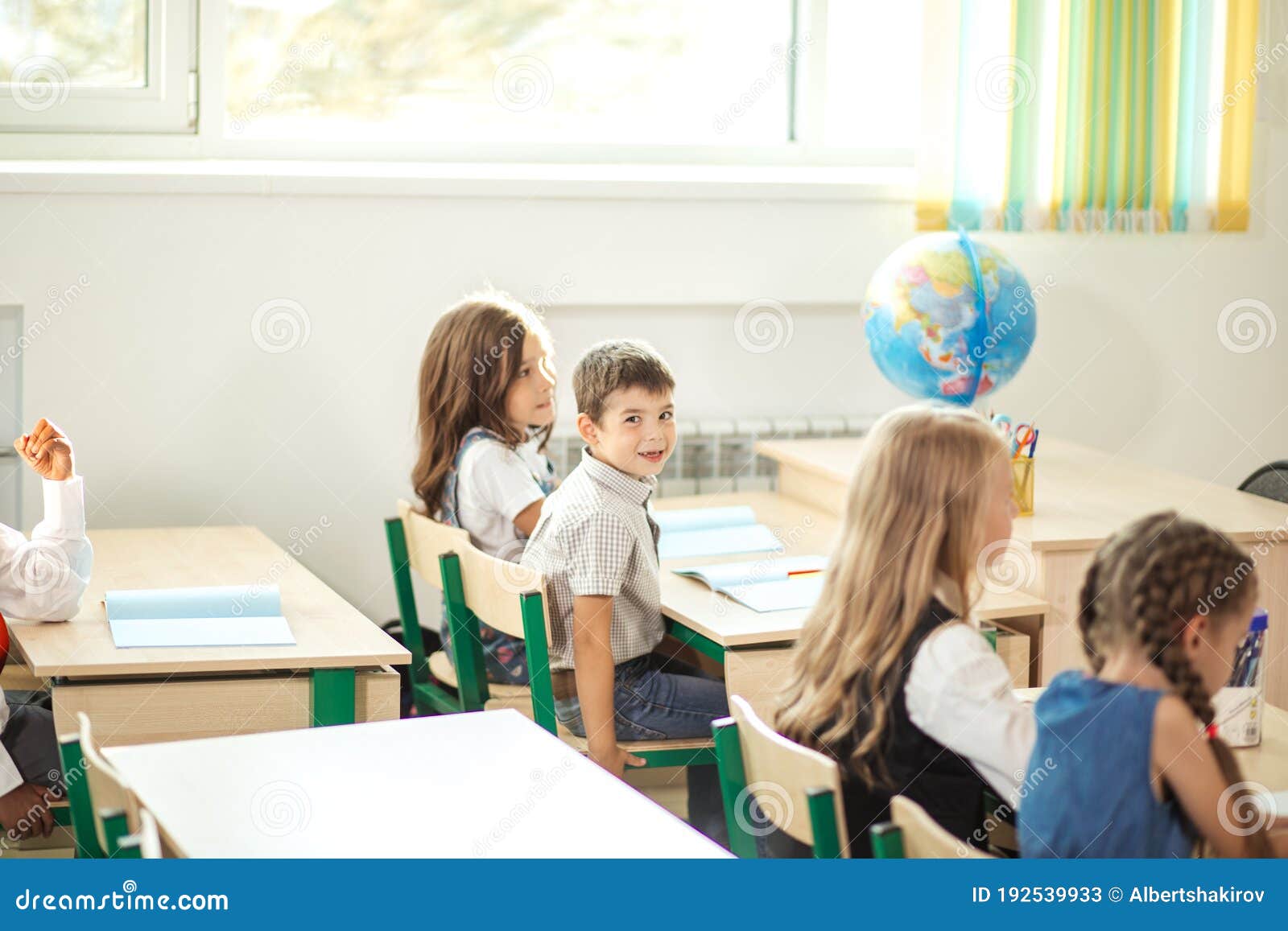School Children Participating Actively in Class. Education, Learning ...