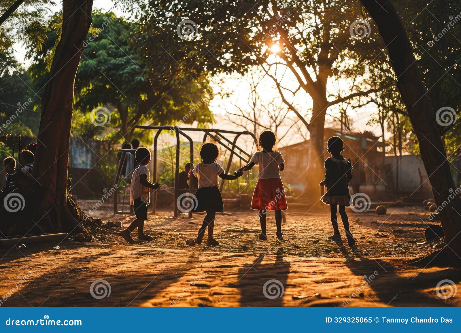 School Children Playing a Game for Learning in a Playground, Ai ...