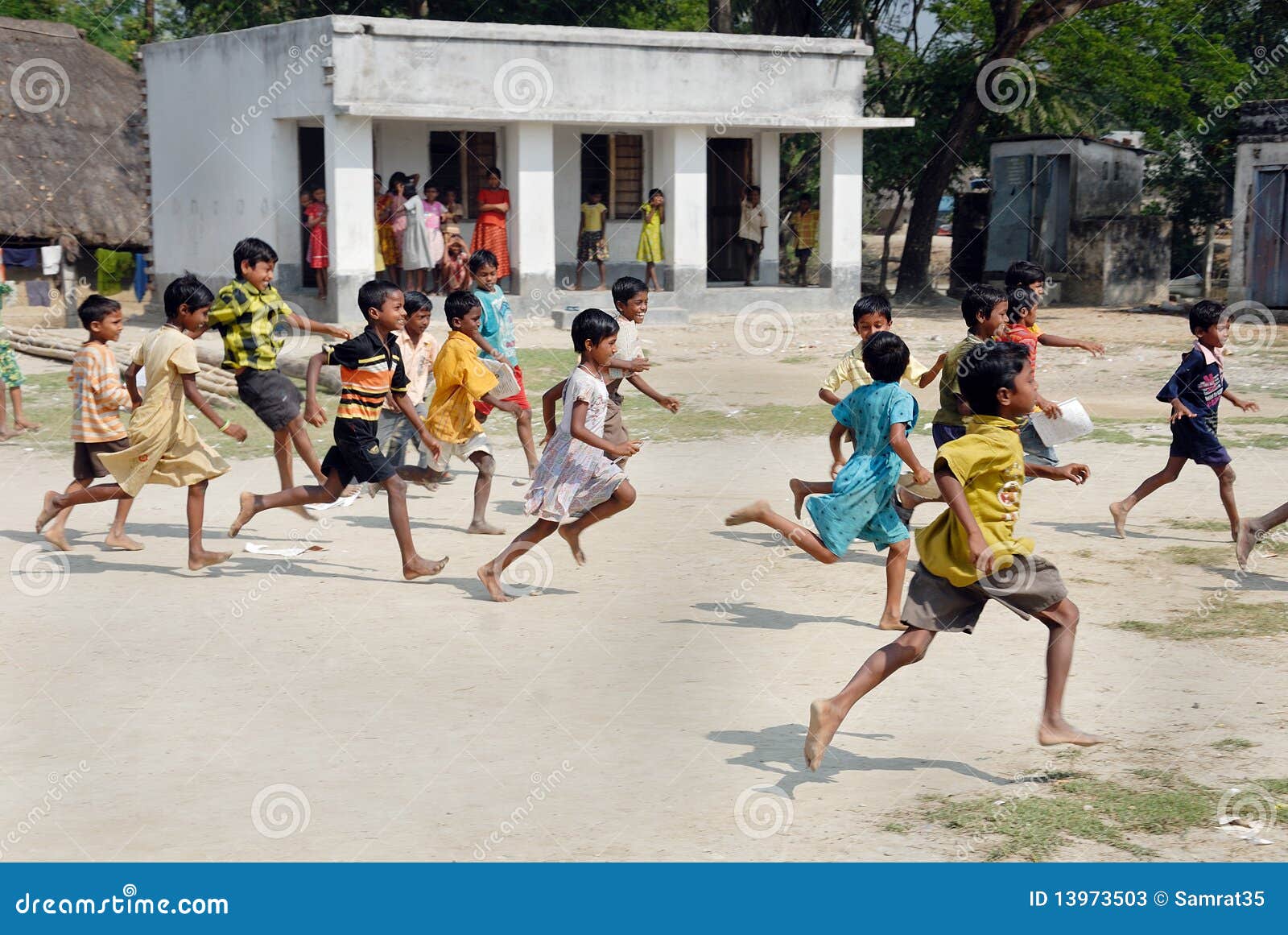 Children Running In School