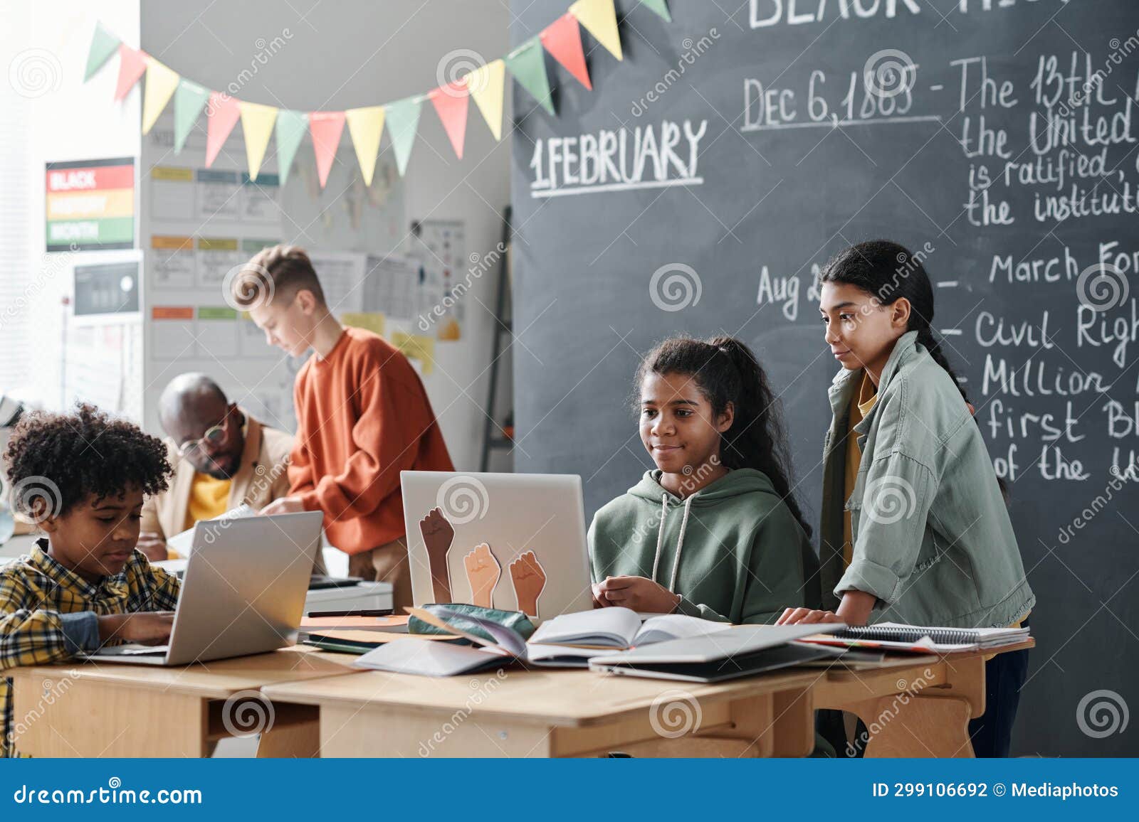 School Children Using Computers in Their Study Stock Photo - Image of ...
