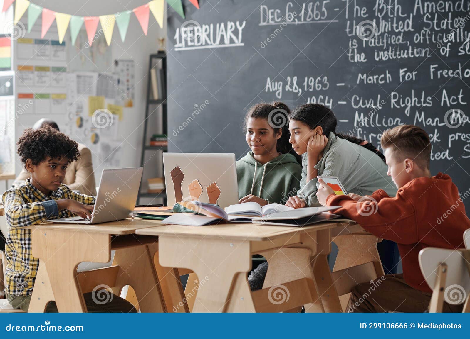 School Children Working in Team during a Lesson Stock Photo - Image of ...