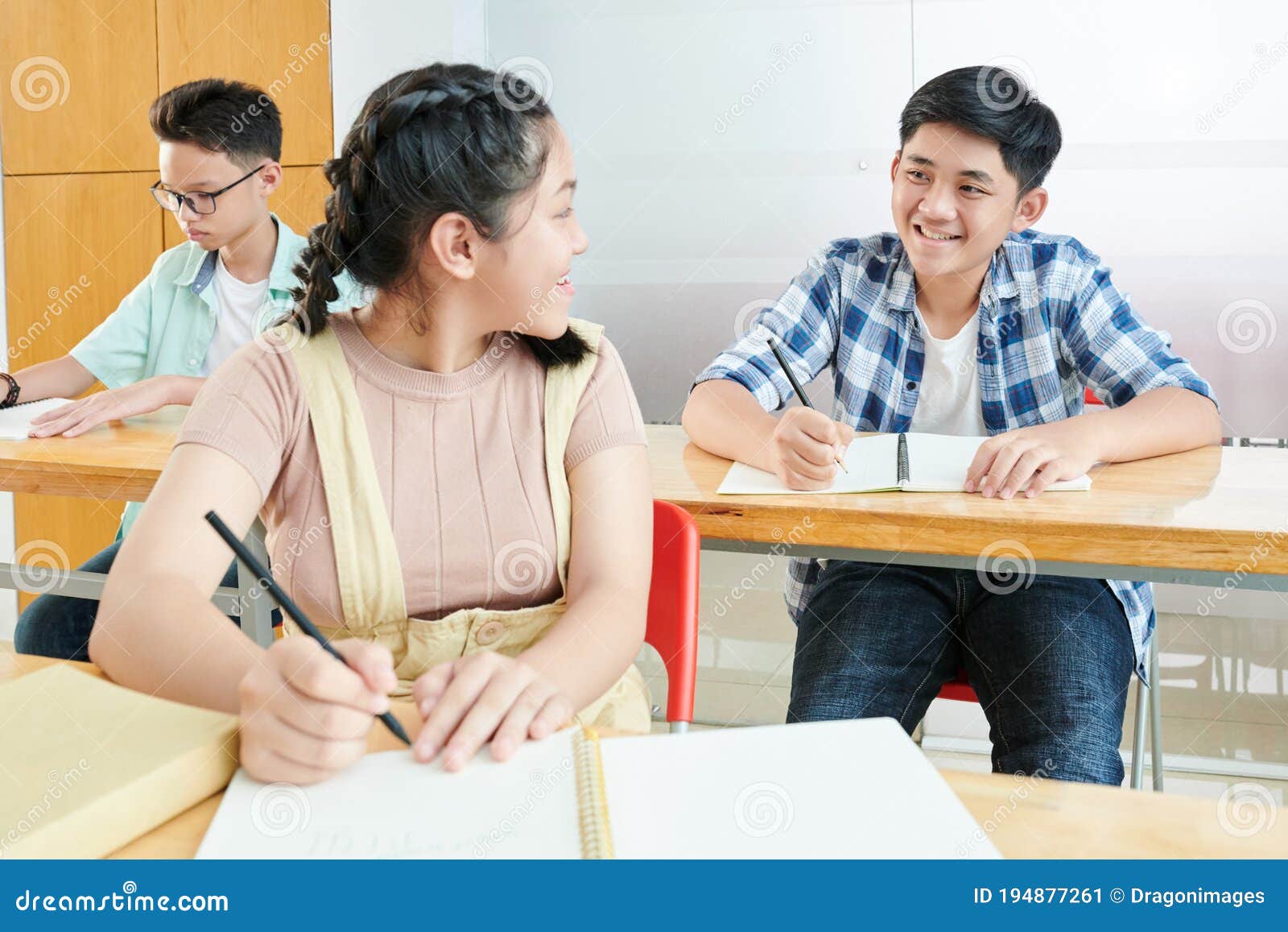 School Children Writing Test Stock Image - Image of studying, asian ...