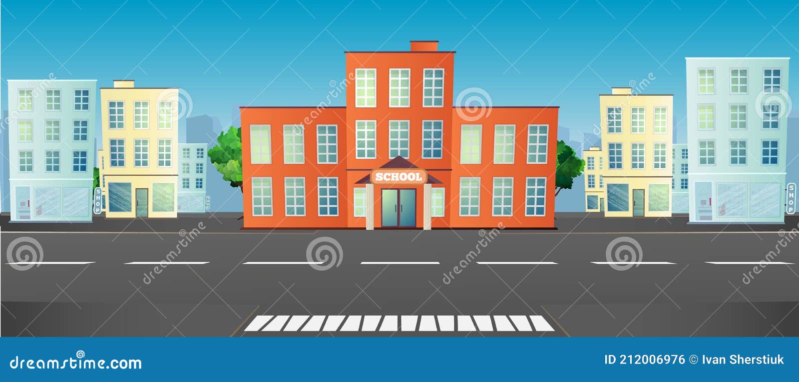 School in the City Vector Illustration Stock Vector - Illustration of ...