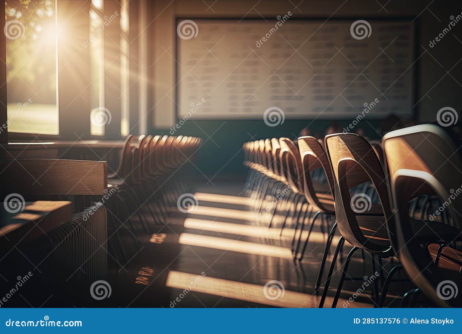 School Class Interior. Blackboard and Desks. Education Concept Stock ...