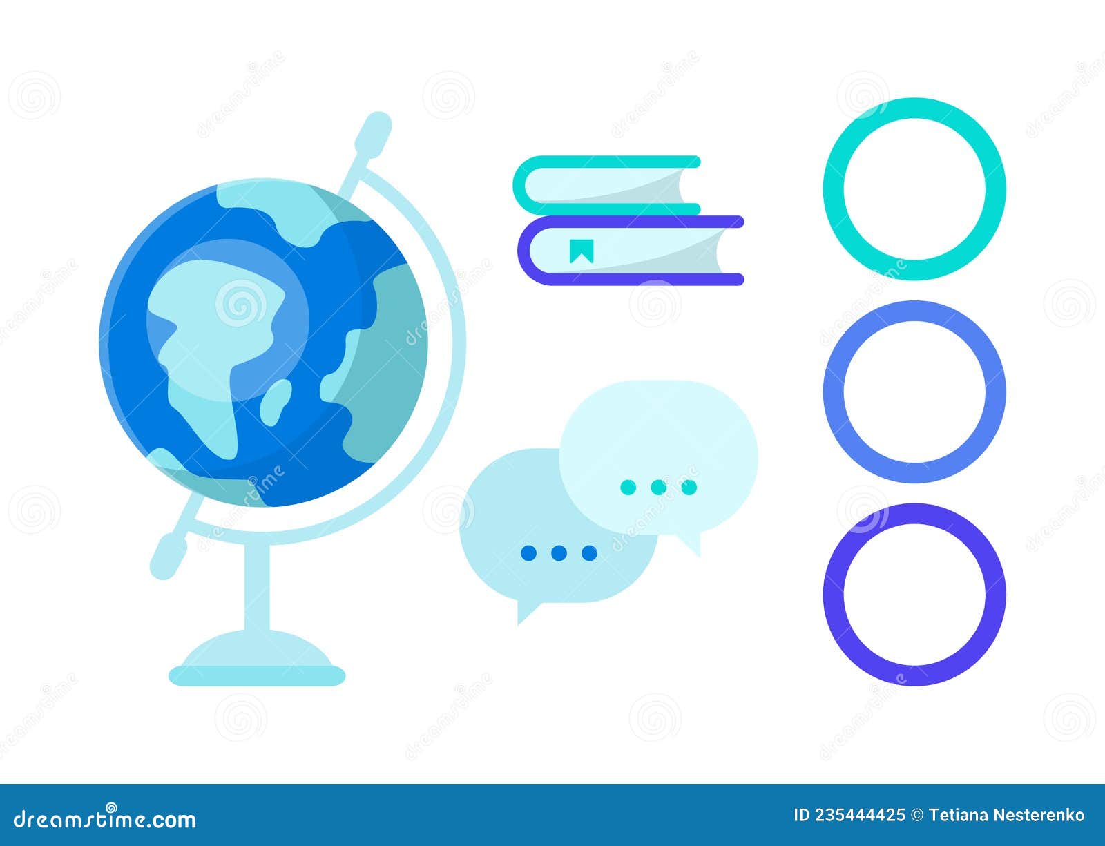 School Class Learning Blue Infographic Chart Design Element Set Stock ...