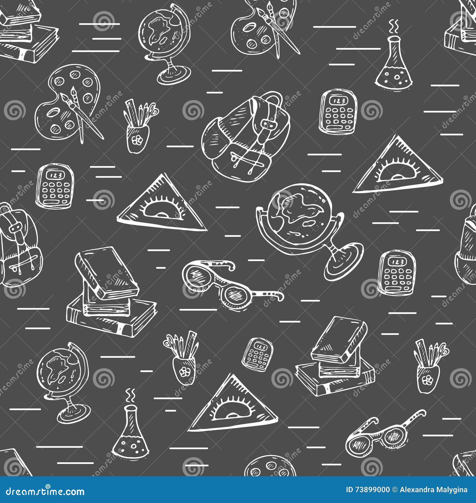 School Class Pattern with School Supplies Stock Vector - Illustration ...