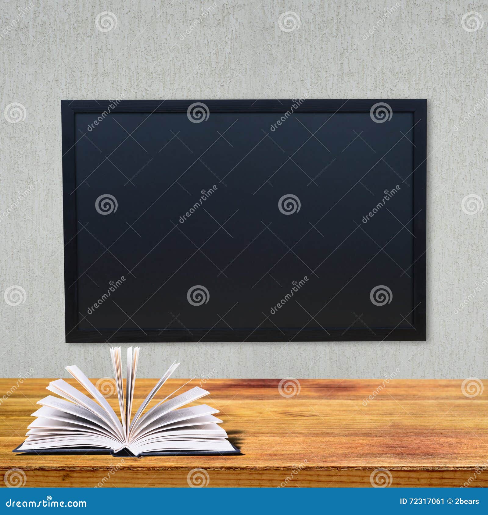 School Class with School Board and Open Classbook Stock Image - Image ...