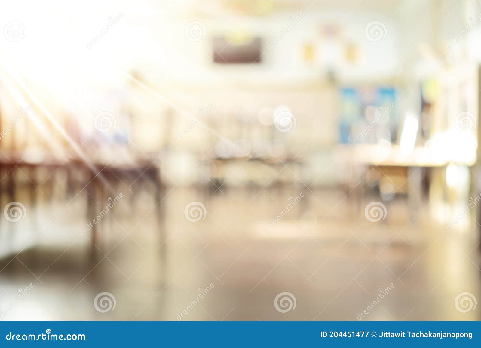 School Classroom In Blur Background Without Young Student; Blurry View ...